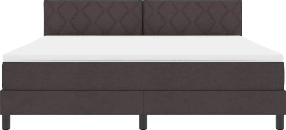 Postel s boxspringem s čelo Tmavě hnědá 180 x 200 cm textil 3338786
