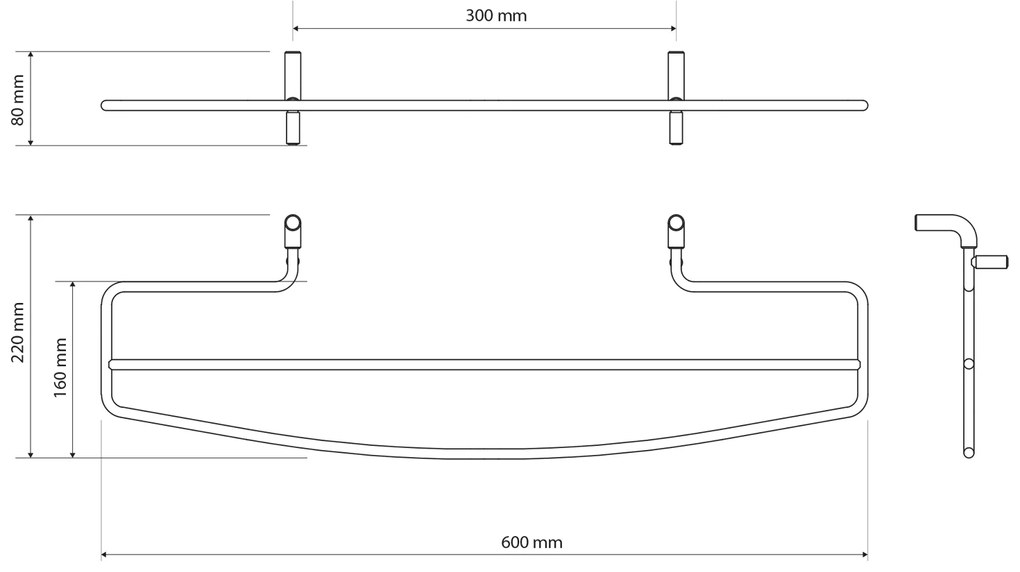 Sapho Sapho, Sušák ručníků na topná tělesa 214x600mm, bílý, 1306-09B