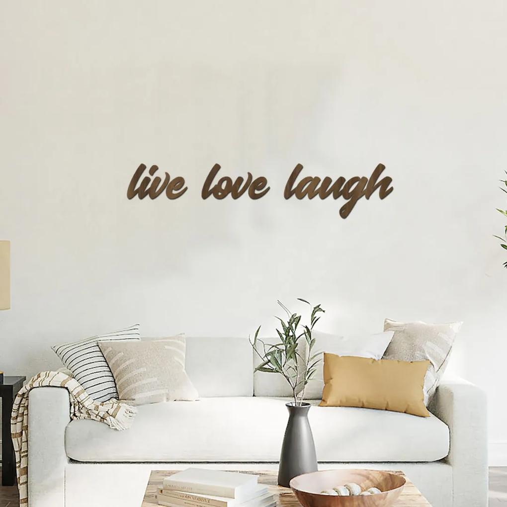 dřevo života Dřevěný nápis na zeď LIVE LOVE LAUGH Barevný vzor: Javor, Velikost textu: 50x10