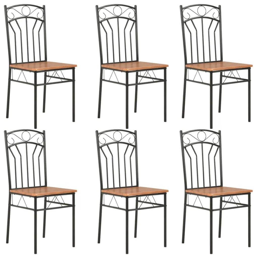 Jídelní židle 6 ks hnědé MDF 281397