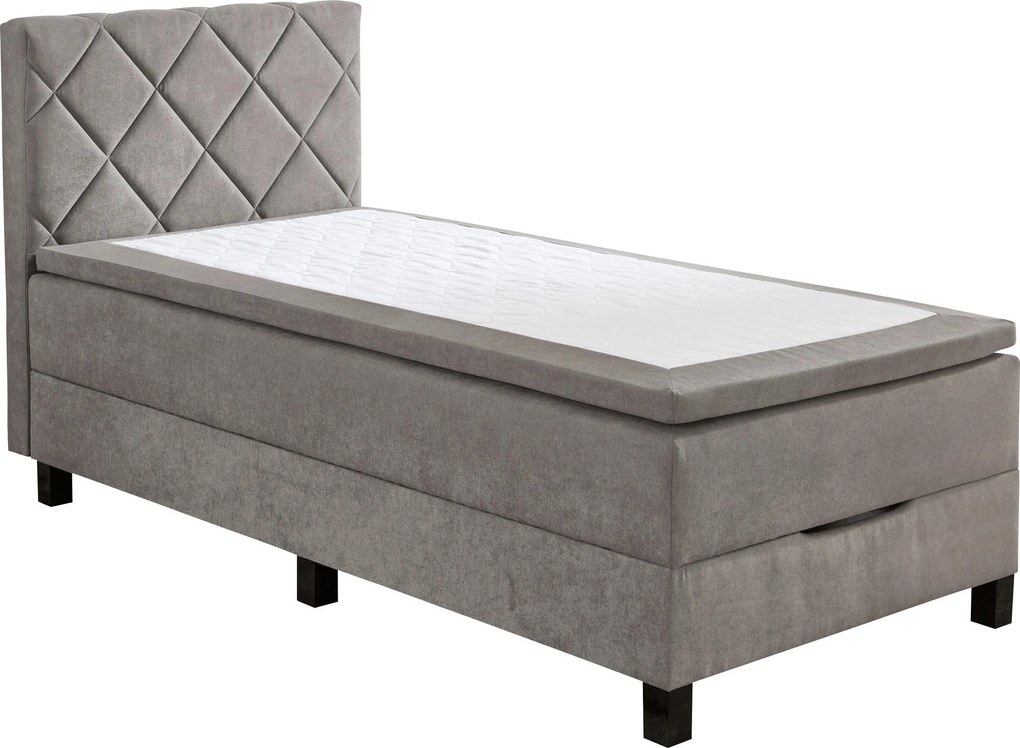 XXXLutz POSTEL BOXSPRING, 100/200 cm, šedá Carryhome - Postele s úložným prostorem - 002157037001