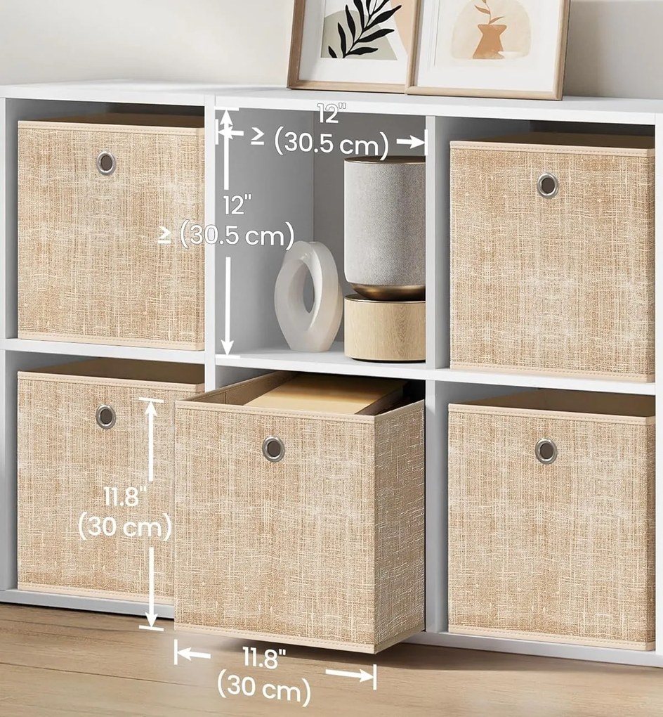 Sada 6 ks skládacích úložných boxů Teria béžová