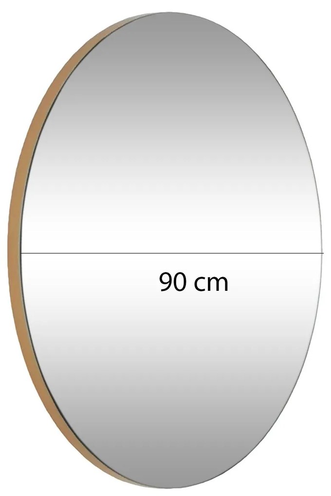 Kulaté nástěnné zrcadlo Gold 90 cm zlaté