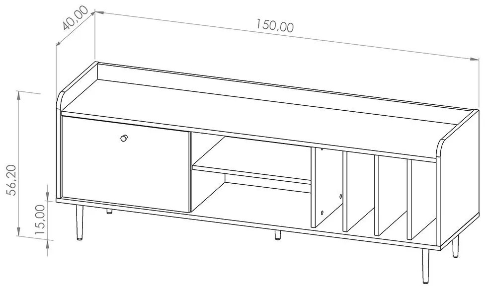 VASINA | TV stolek | VS-08 | RTV150 | 150 cm | dub brandy castello