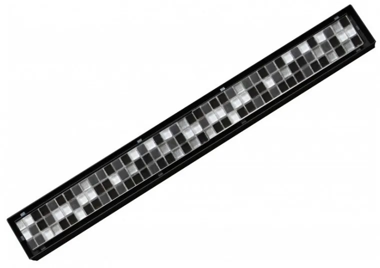 Odtokový žlab ke stěně MEXEN FLAT WALL 2v1 60 cm černý