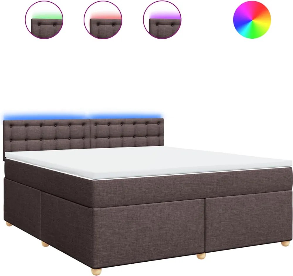 Box spring postel s matrací tmavě hnědá 180x200 cm textil 3289076