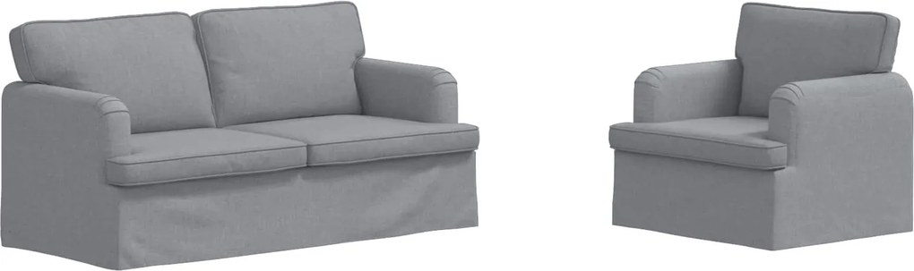 Set pohovek 2 ks Světle šedá textil 3407560