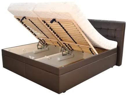 BLANÁŘ Čalouněná postel Monaco, s úložným prostorem, 160x200, bílá