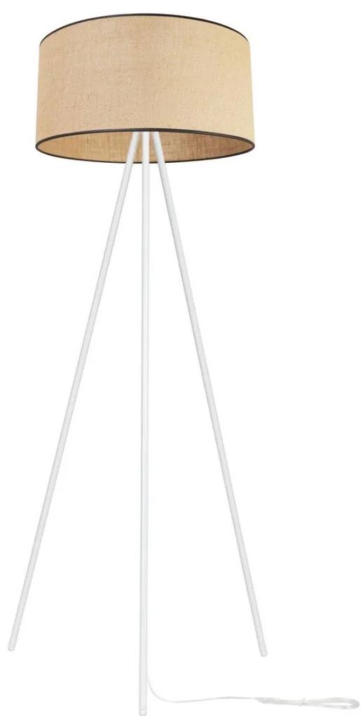 Podlahová lampa JUTA, 1x jutové stínítko, (výběr ze 2 barev konstrukce), M, BL