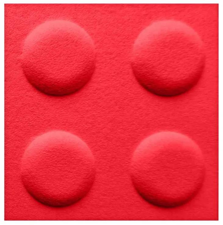In-Design Akustický dětský 3D obklad kostka 30x30 cm - různé barvy Obkladový panel: Barva: Červená