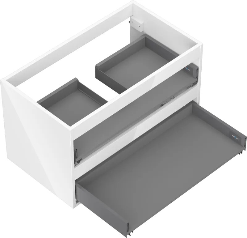 Mexen Box-A, závěsná skříňka 80 cm, 2 zásuvky, bílá lesklá, 91AX0-0800-470-2-00