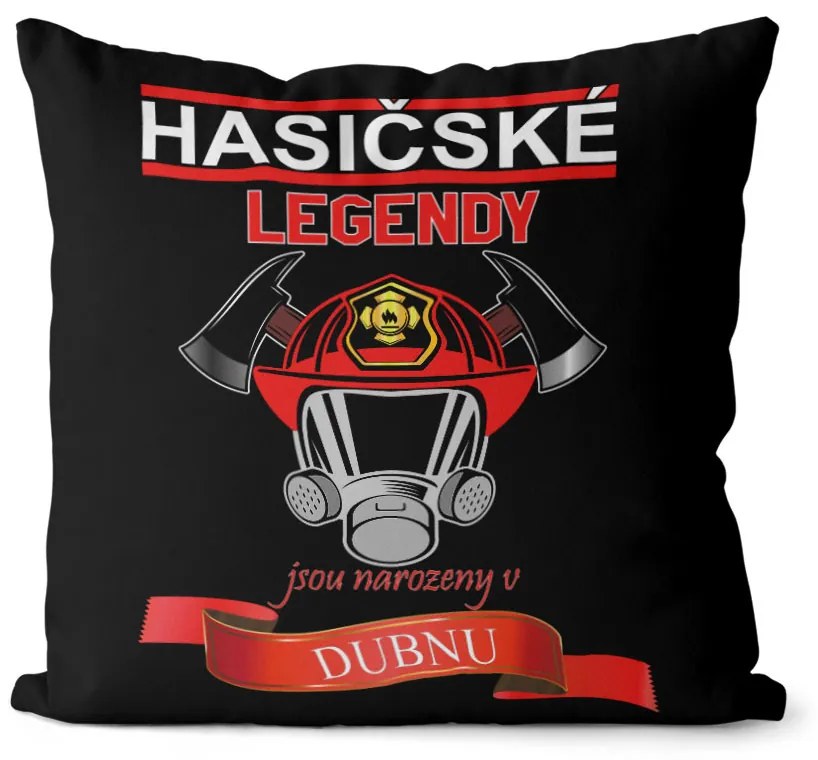 Polštář Hasičské legendy – měsíce (Velikost: 55 x 55 cm, Měsíc: 04 – Duben)