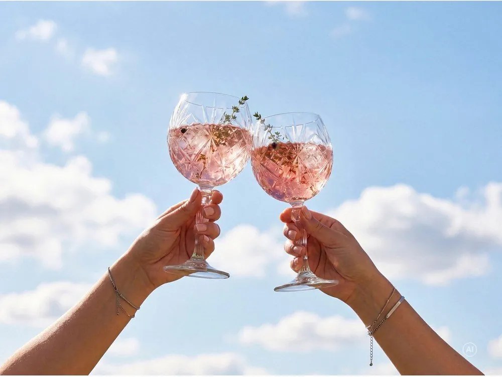 Křišťálové skleničky v sadě 4 ks na gin 650 ml Melodia – Lyngby Glas