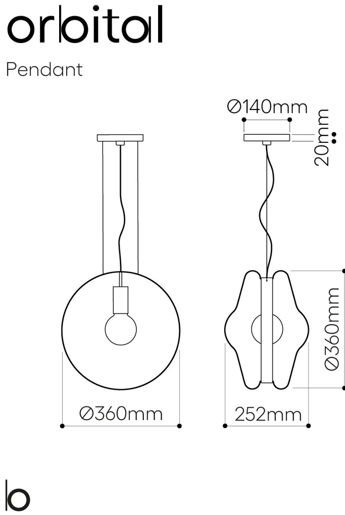 Bomma Luxusní závěsné svítidlo Orbital ⌀ 36 cm Povrch Montury: Broušená zlatá, Barva skla: Čirá + Kouřová