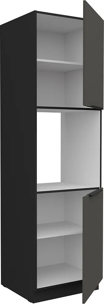 ARIA pe | vysoká skříňka 60 DP-210 2F na vestavnou troubu | 60 cm | ANTI FINGERPRINT povrch | černá/šedá grafit