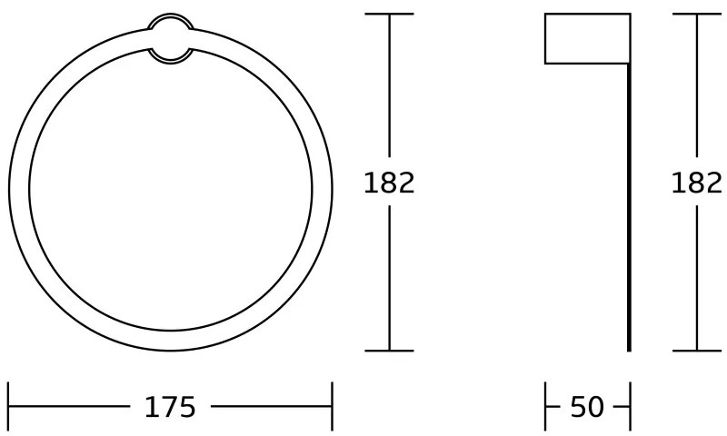 Mexen Base, prstenový držák na ručníky, chromová, 7088232-00