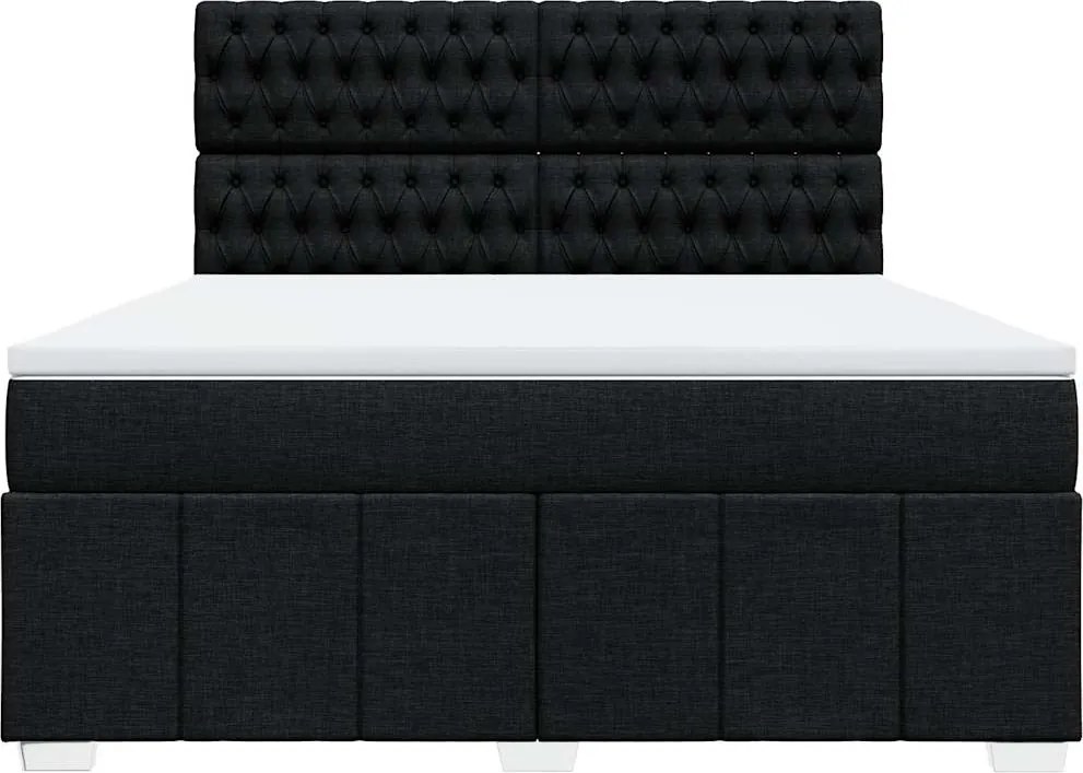 Box spring postel s matrací černá 180x200 cm textil 3294056