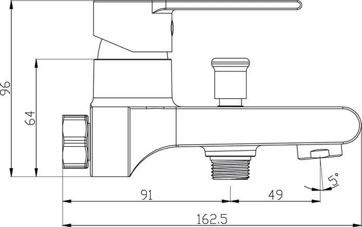 Mereo Mereo, Vanová nástěnná baterie, Dita, 150 mm, bez příslušenství, chrom, CBE90103D
