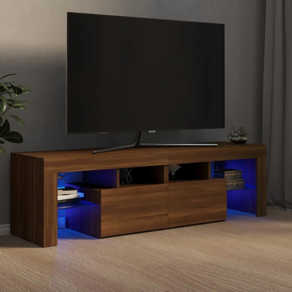 TV skříňka s LED osvětlením Hnědý dub 140 x 36,5 x 40 cm - Default Title