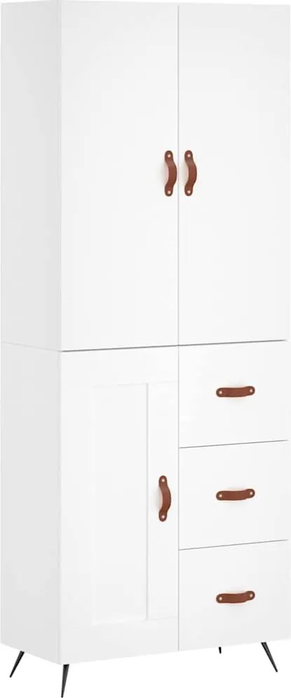 Skříň highboard bílá 69,5 x 34 x 180 cm kompozitní dřevo 3195987