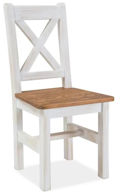MAXIVA Jídelní židle - POPRAD, medová borovice/bílá borovice (BAZAR)