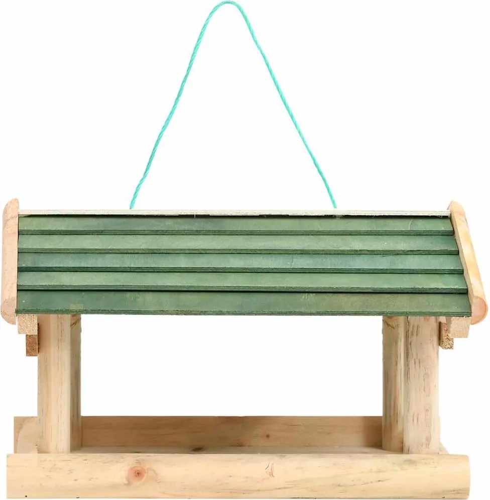Krmítko pro ptáky masivní dřevo 35 x 29,5 x 21 cm 314819