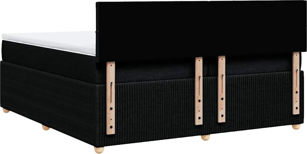 Box spring postel s matrací černá 200x200 cm textil 3287565