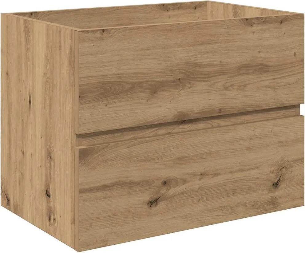 Umyvadlová skříňka s vestavěným umyvadlem a baterie dub artisan 3328932