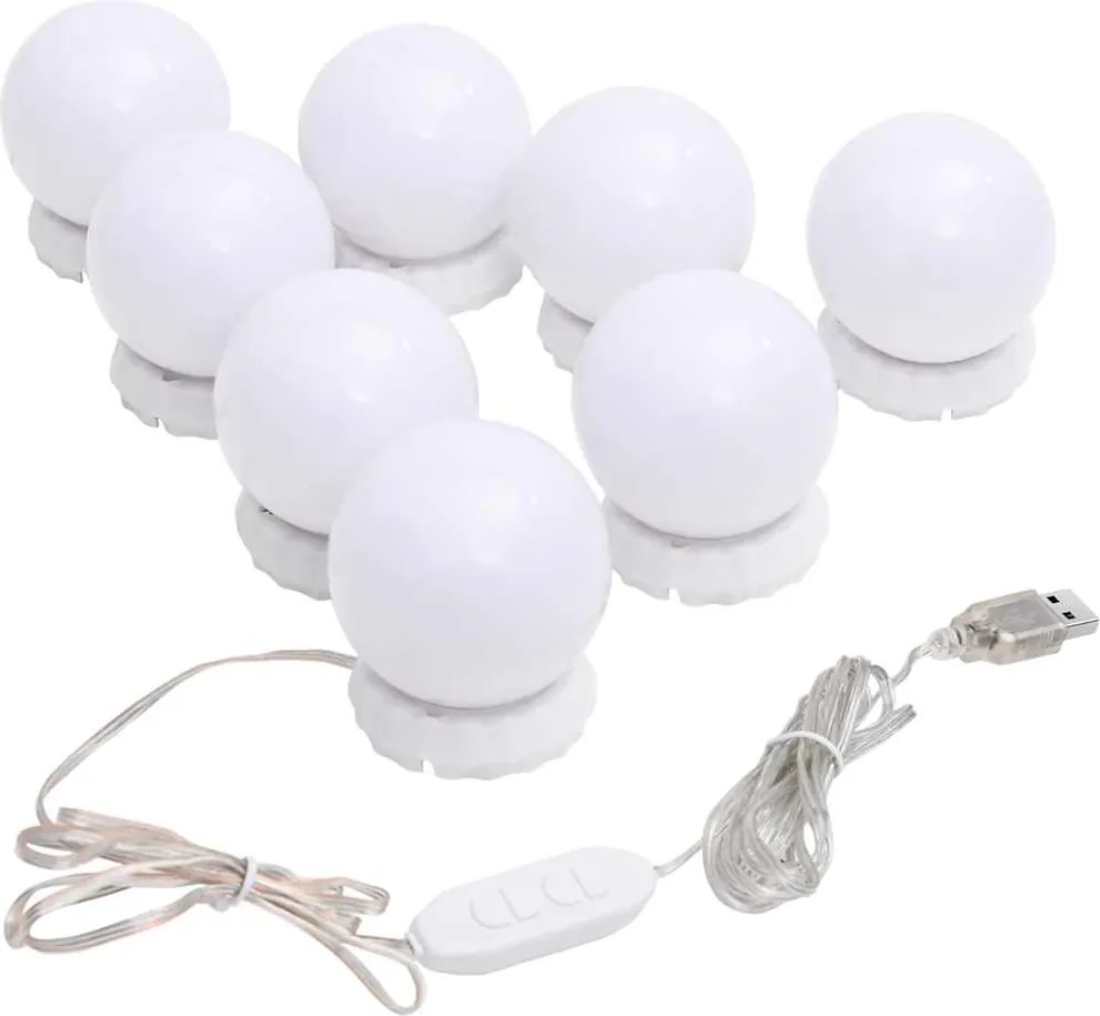 Nástěnné zrcadlo s LED osvětlením kulaté sklo 3078641