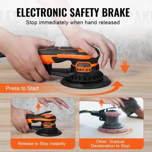 Random Orbital Sander 15,2 cm Palm Sander 10 ks brusných papírů 6 proměnných