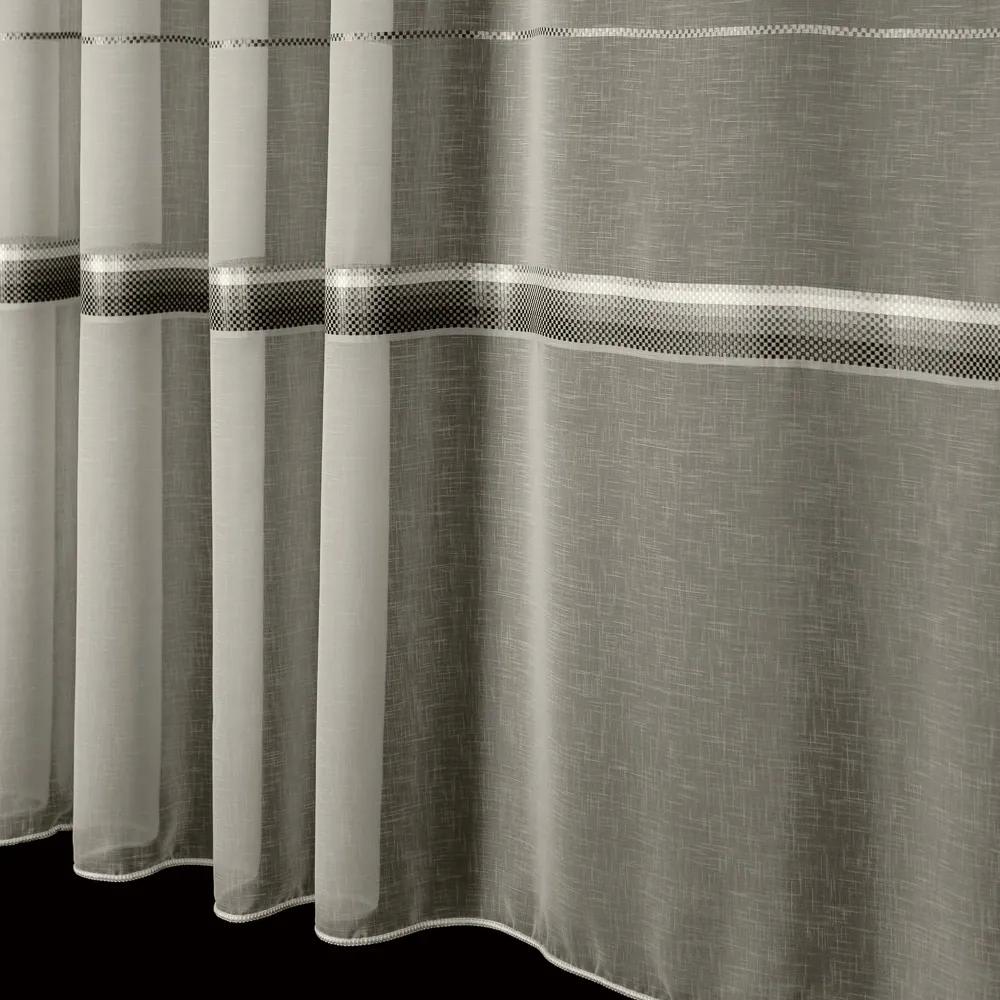 Rand záclona sablé LUCAS/2 šedé pruhy, krémová, výška 280cm (v metráži)