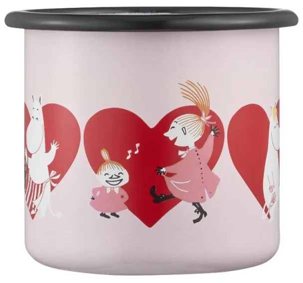 Hrnek Moomin Heart 0,25l, smalt / růžový