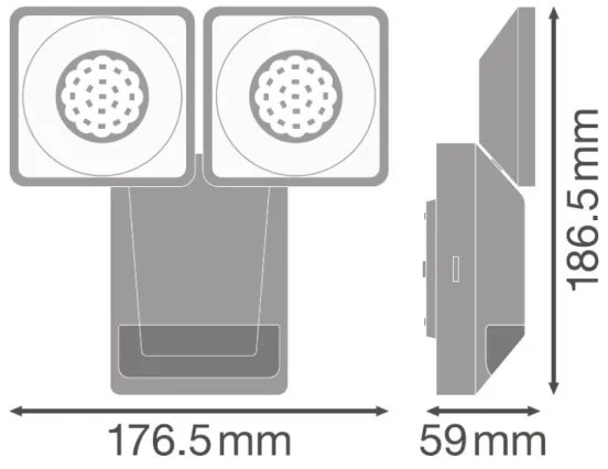 Ledvance - LED Venkovní nástěnné svítidlo se senzorem SPOT 2xLED/8W/230V IP55