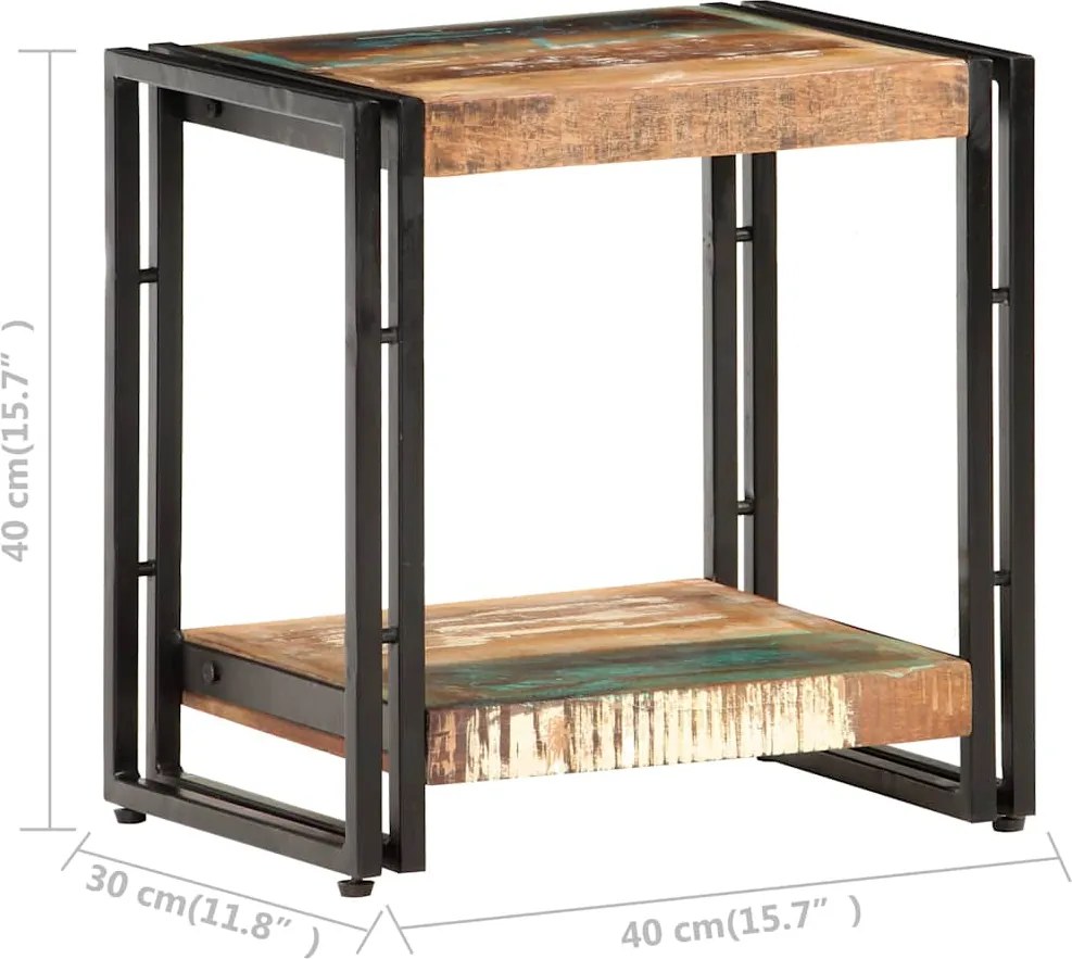 Odkládací stolek 40 x 30 x 40 cm masivní recyklované dřevo 320684