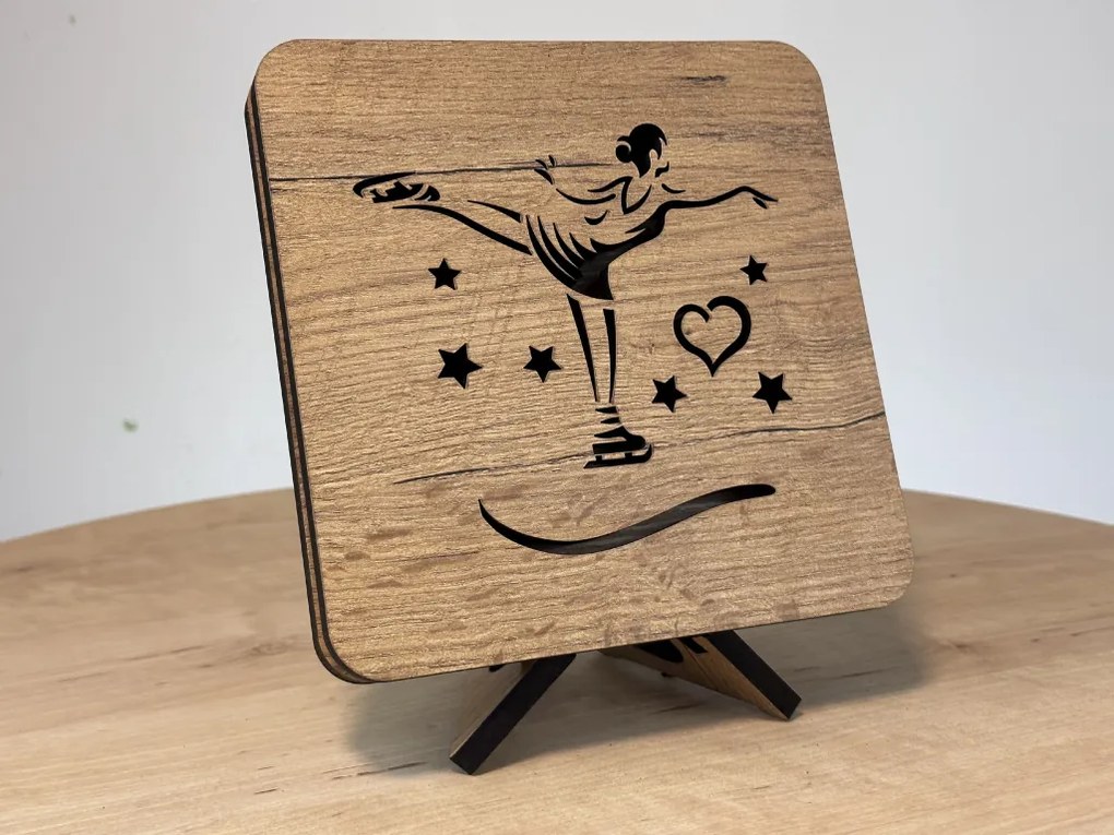 Li-Go "Krasobruslařka" lampa 19x19cm provedení povrchu: ořech