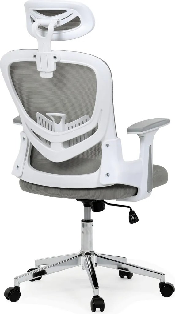 Ergonomická kancelářská židle EMILIE - šedá síťovina