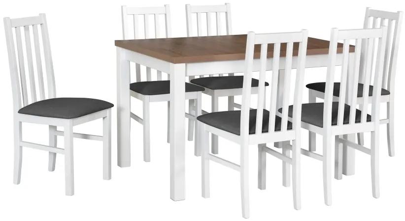 Jídelní stůl MAX 5 doprava zdarma deska stolu ořech světlý, nohy stolu bílá
