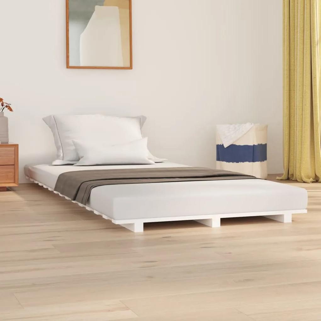 Rám postele bílý 90 x 200 cm masivní borovice - Default Title