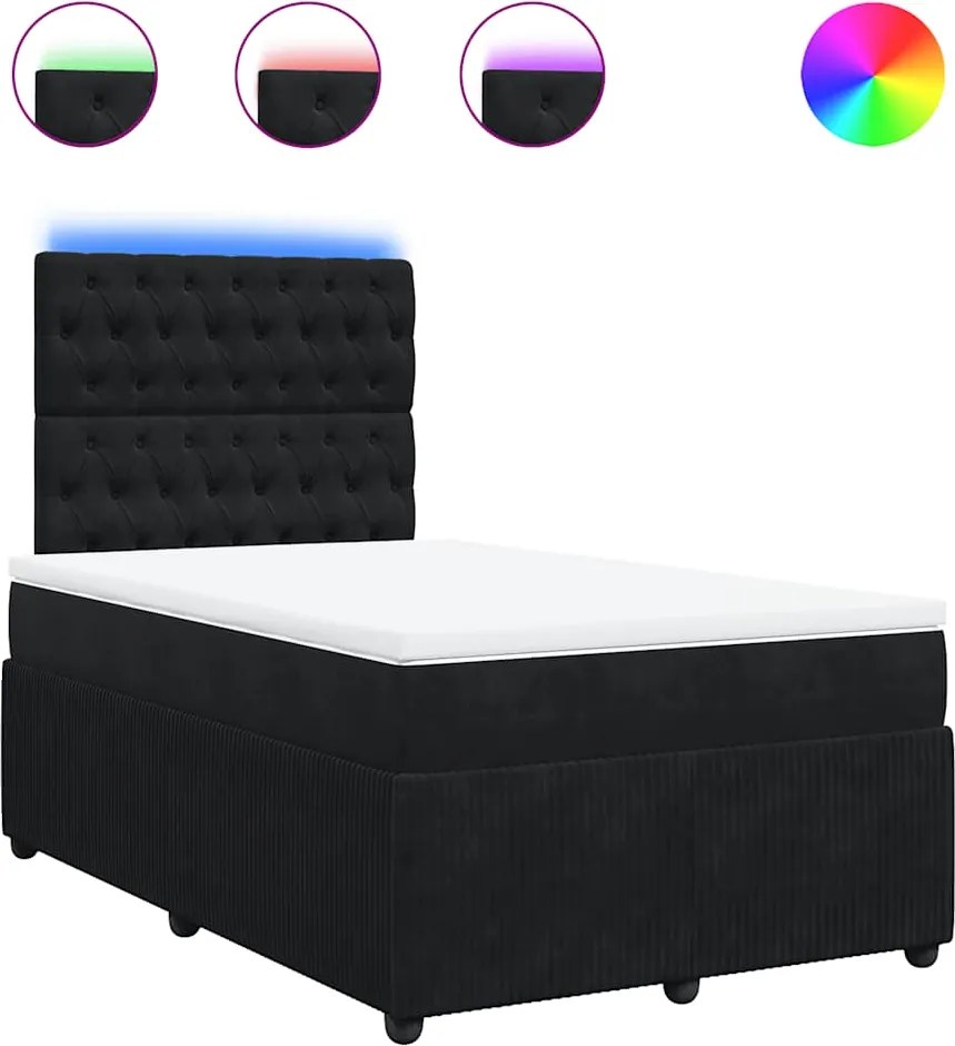 Box spring postel s matrací černá 120 x 190 cm samet 3294594
