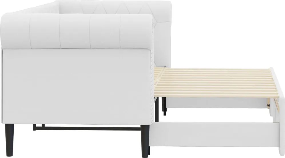 Válenda s přistýlkou bílá 90 x 200 cm umělá kůže 3197724