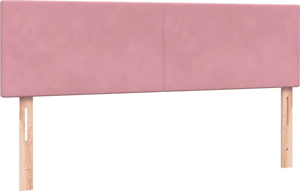 Box spring postel s matrací a LED růžová 160x210 cm samet 3316700