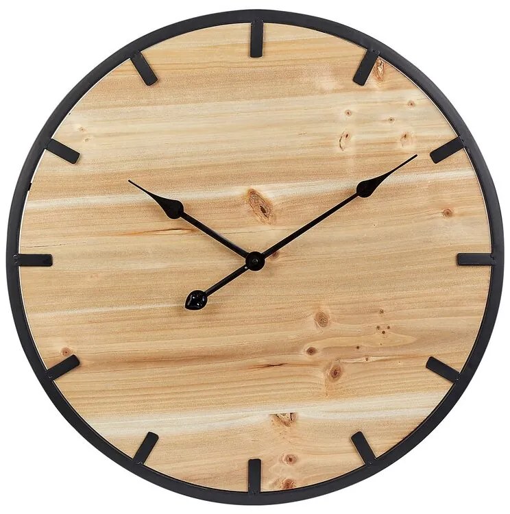 Nástěnné hodiny ø 60 cm světlé dřevo CABORCA Beliani