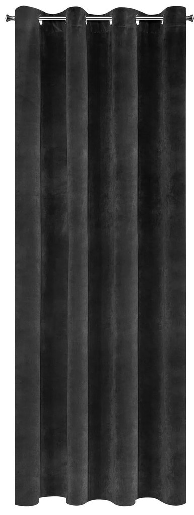 ZATEMŇOVACÍ ZÁVĚS NA KROUŽCÍCH RIA 140X250 CM ČERNÁ