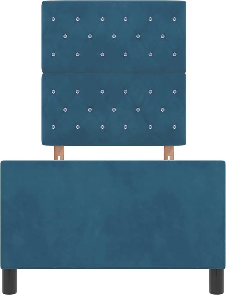 Postel s boxspringem s čelo Tmavě modrá 80 x 200 cm samet 3344841