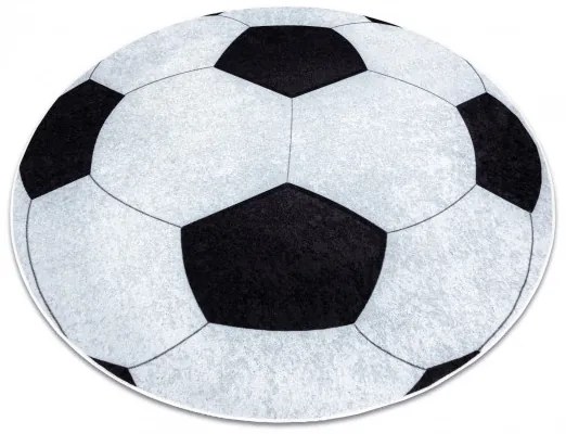 Dywany Łuszczów, Dětský kusový koberec Junior 51553.802 Football, 80x80 (průměr) kruh, vícebarevná, dětský pokoj