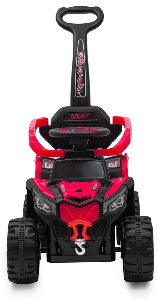 Dětské elektrické odrážedlo Baby Mix Ruggy s vodící tyčí červené