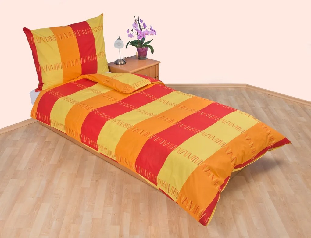 Brotex prodloužené povlečení krep 140x220, 70x90cm Duha medová