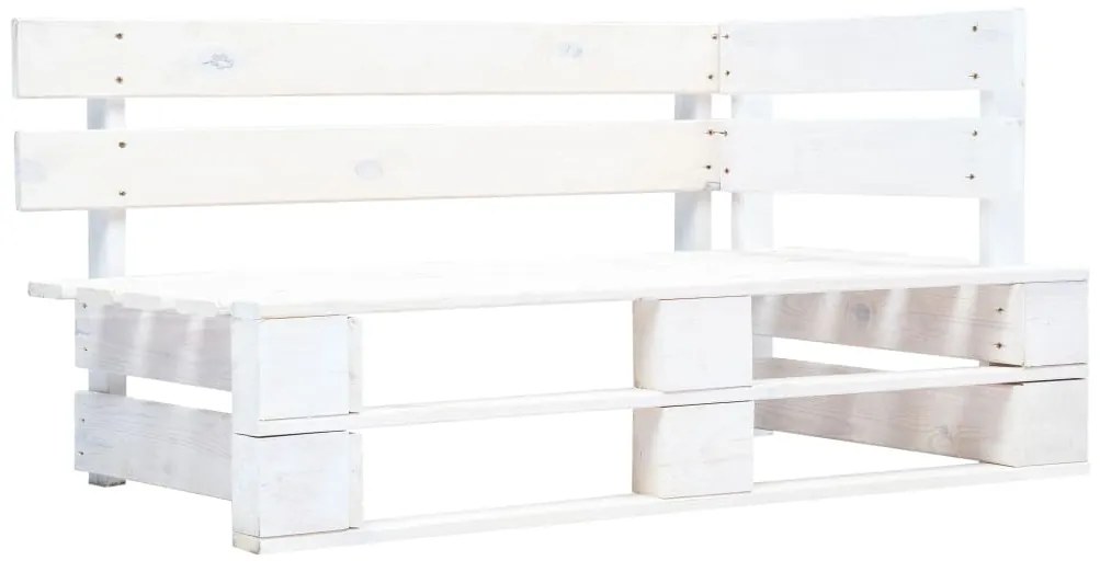 45760 vidaXL Rohová zahradní lavice z palet FSC dřevo bílá