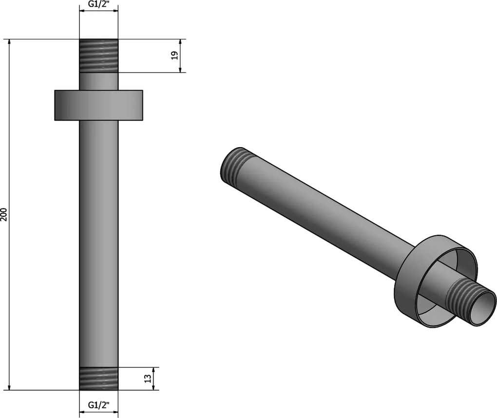 Sapho sprchové stropní ramínko kulaté 200 mm zlatá mat 1205-05GB