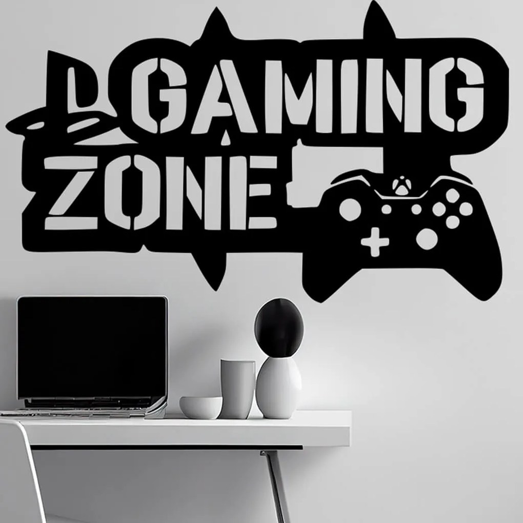 Živá Zeď Samolepka na zeď Gaming zone Barva: černá